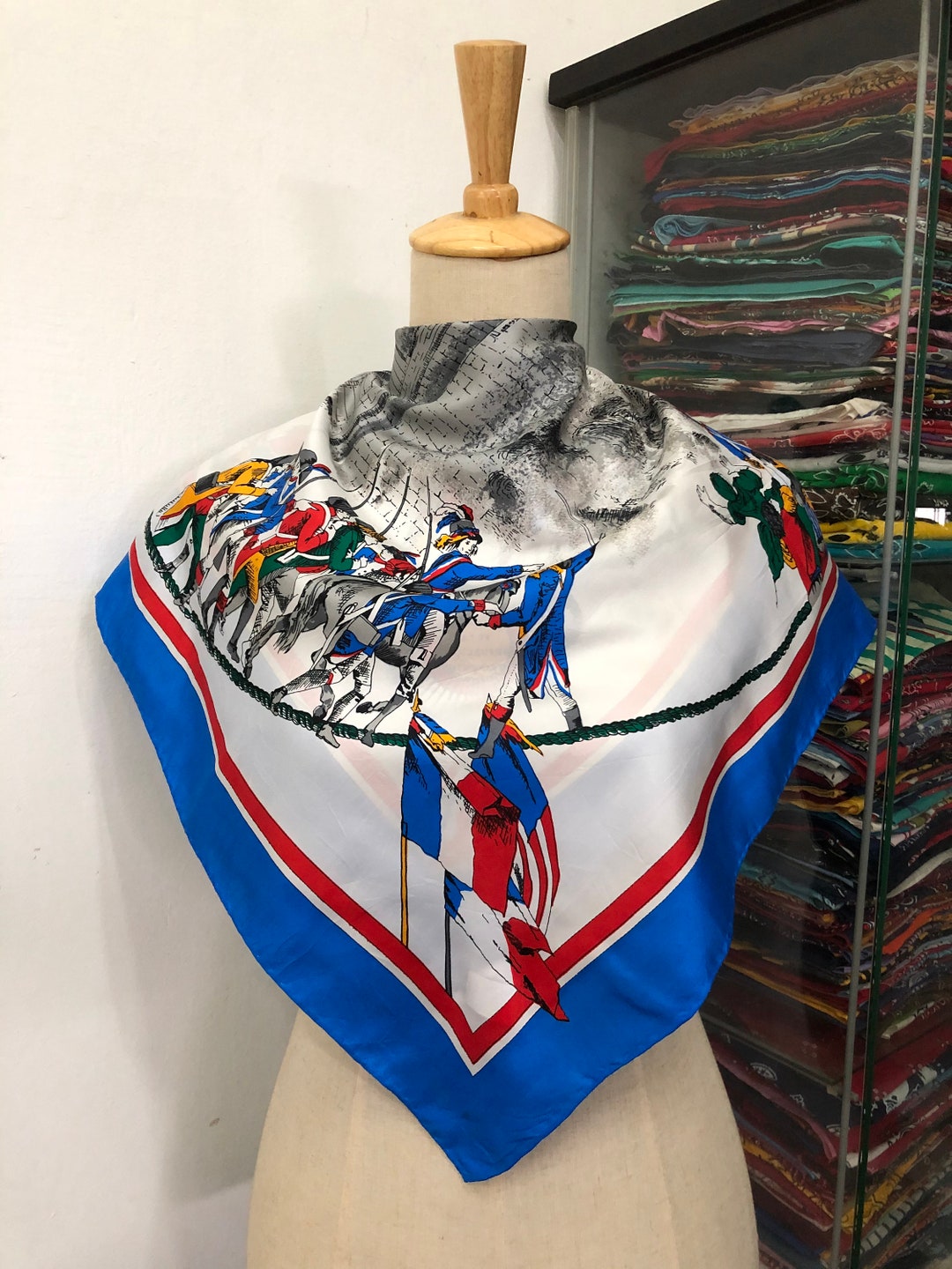 Vintage Christian Breton Silk Scarf, Twill Silk Scarf, Vintage Silk ...