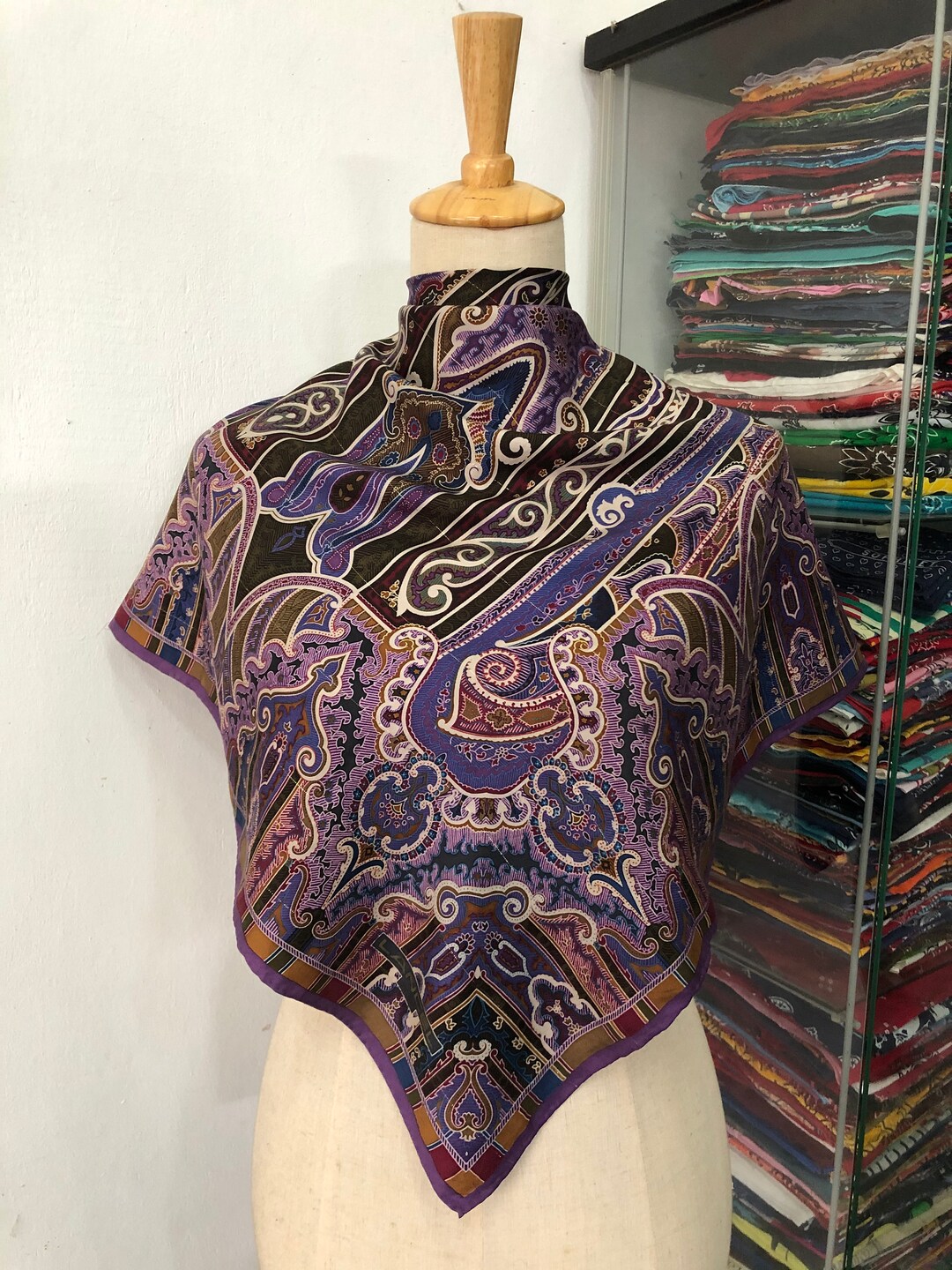 Vintage Lancel Silk Scarf, Twill Silk Scarf, Vintage Silk Muffler ...