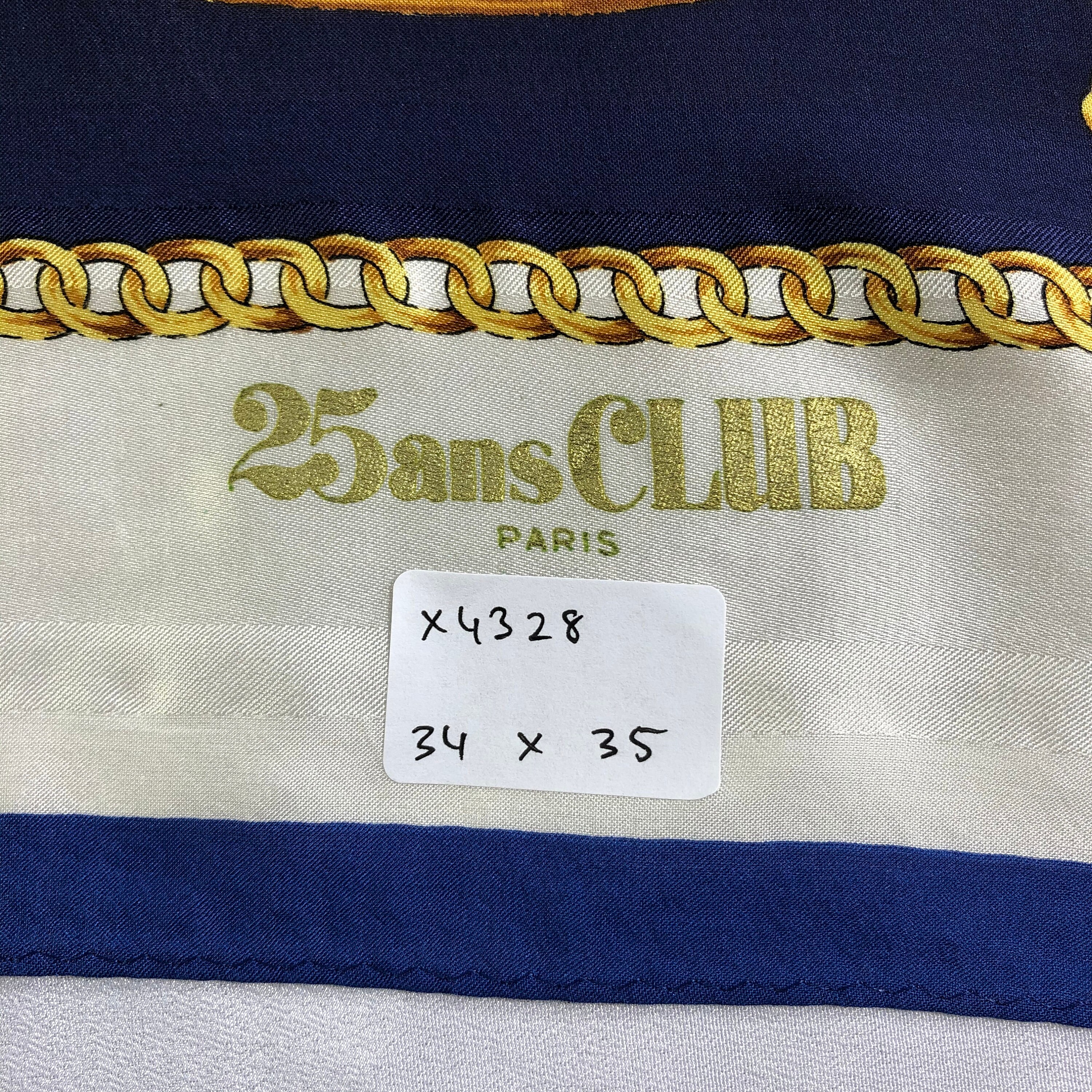 Vintage 25ans Club Paris Silk Scarf, Vintage Silk Muffler, Vintage Neck ...