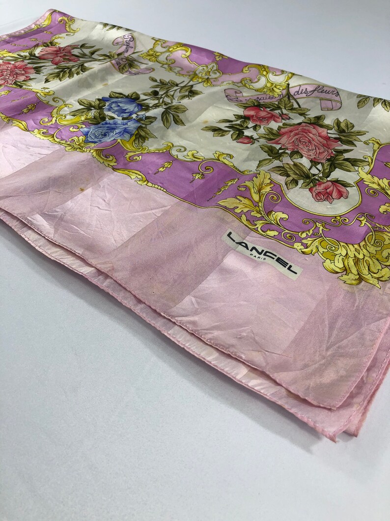 Vintage Lancel Silk Scarf Lancel Square Scarf Vintage Lancel Silk ...