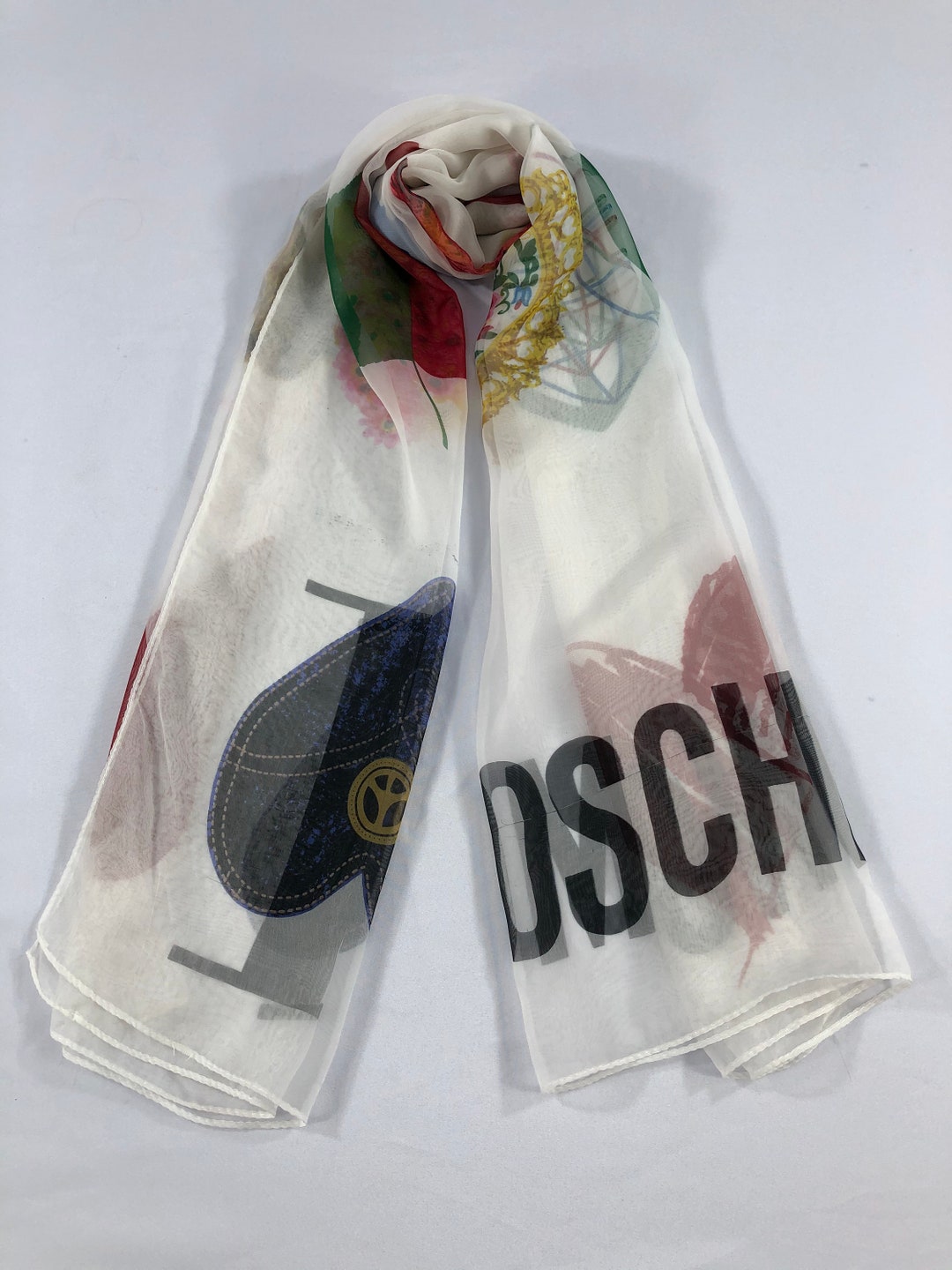 Vintage Moschino Silk Scarf Moschino Silk Muffler Vintage Moschino Silk ...