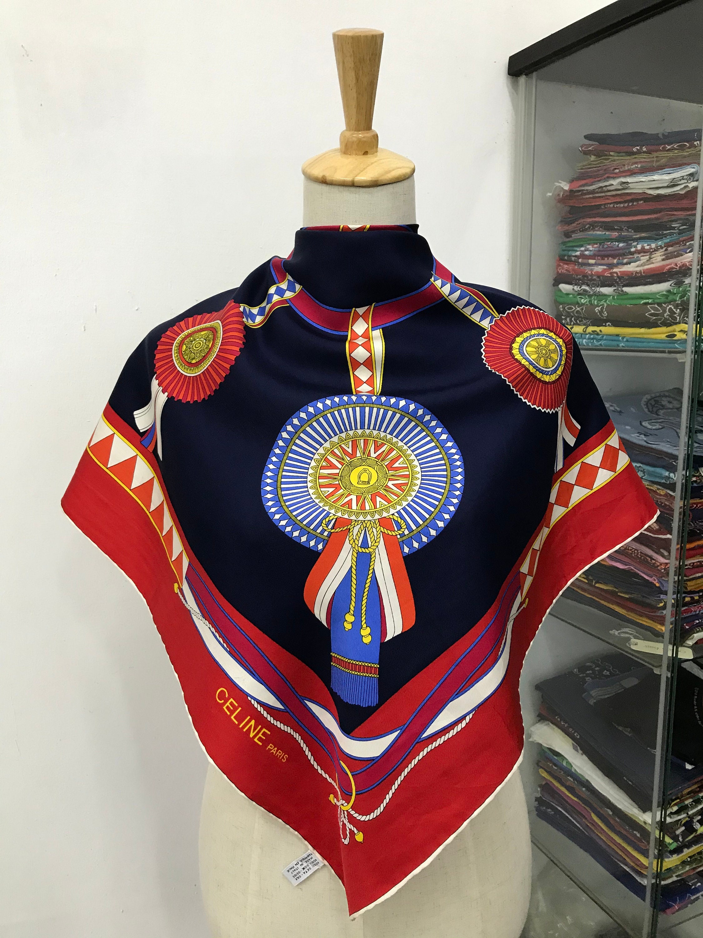 Vintage Celine Silk Scarf Celine Silk Muffler Vintage Celine - Etsy