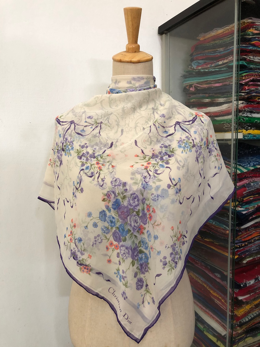 Vintage Christian Dior Silk Scarf Christian Dior Shawl Dior - Etsy