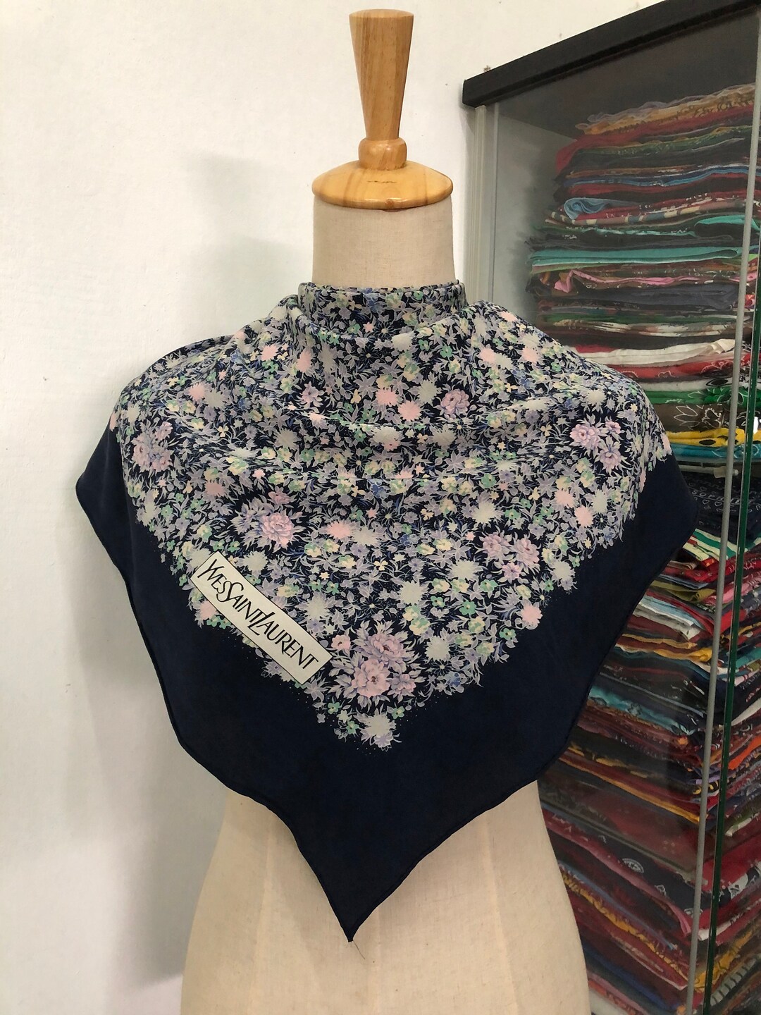 Vintage Yves Saint Laurent Silk Scarf Yves Saint Laurent Silk Muffler ...