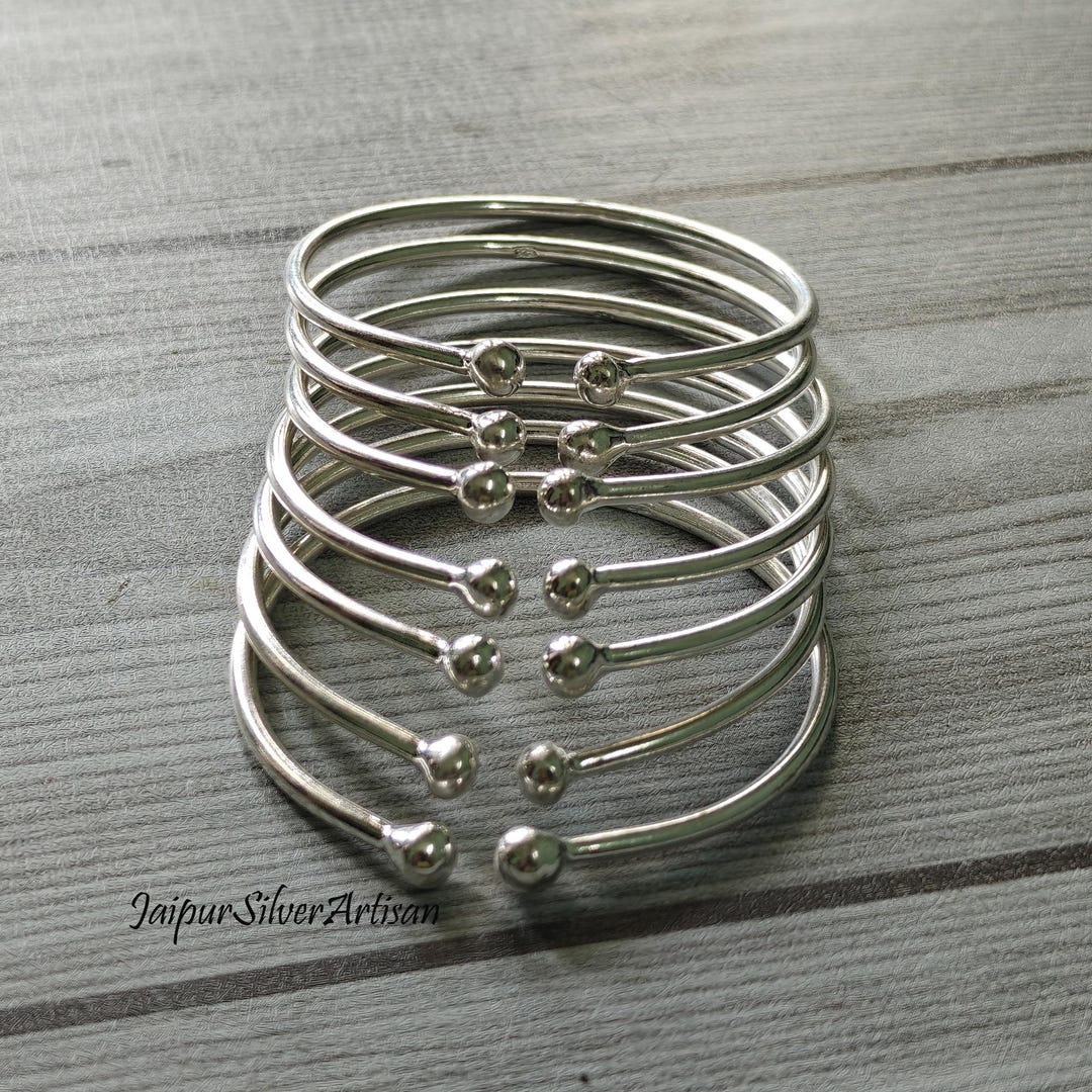Sterling Silver West Indian Bangle Set - Thick Handmade Bangles - Etsy