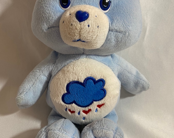 Care Bears Grumpy Bear Rain Storm Cloud Hearts Lightening Blue 10” 2004 ...