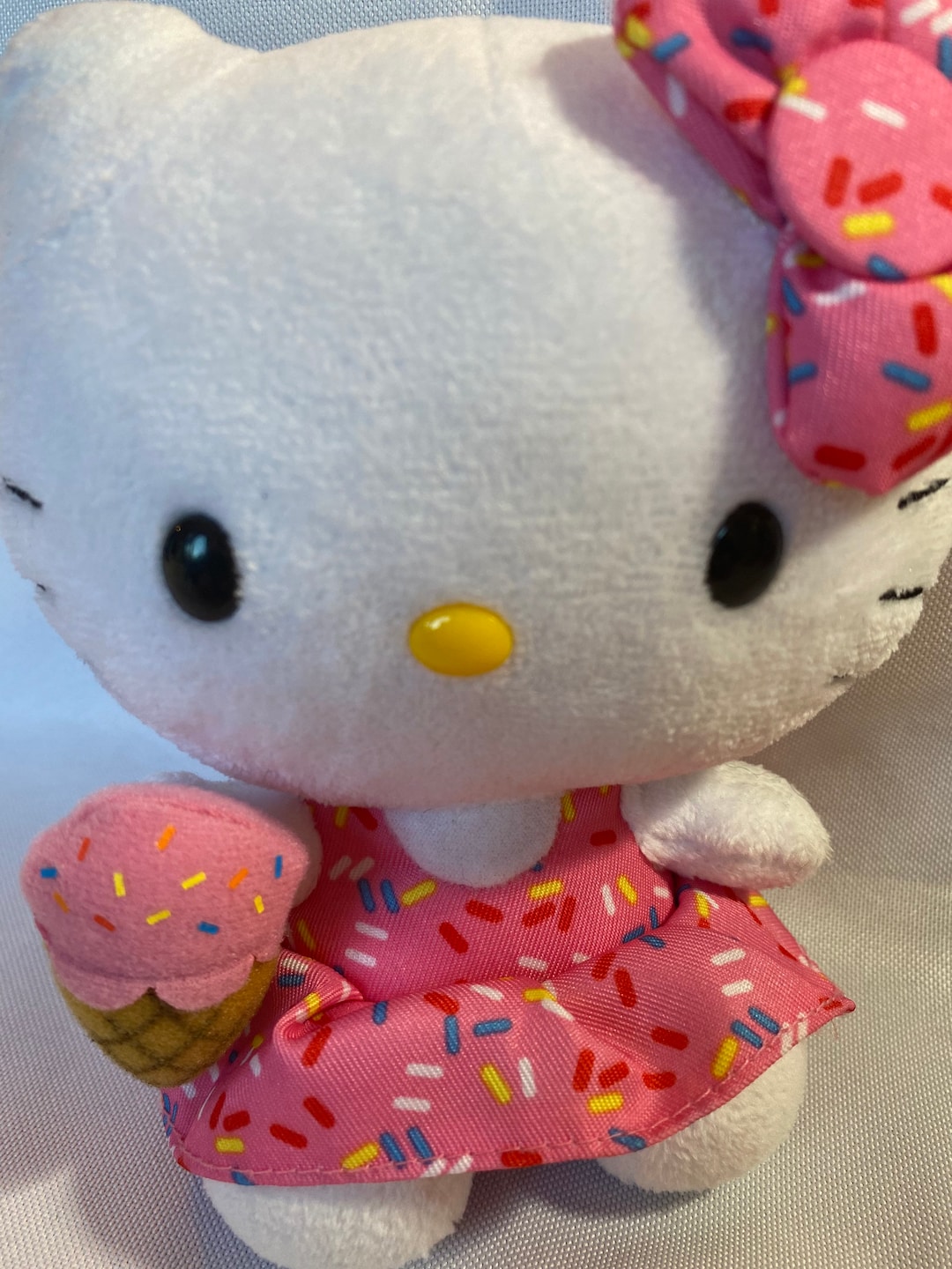 Hello Kitty Plush Ty Hello Kitty Holding Ice Cream Super Sweet Etsy