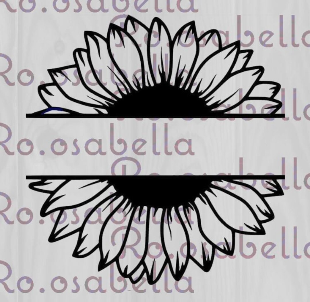 Split Sunflower- PNG Cut File Compatible With Cricut - Etsy
