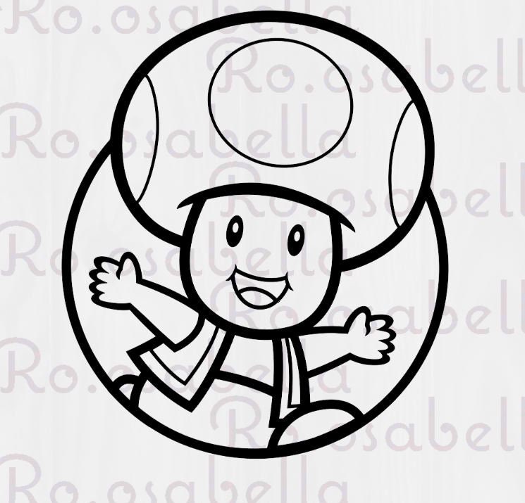 Toad Super Mario Bros PNG cut file | Etsy