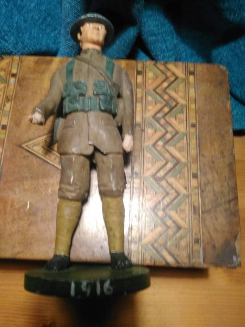 Vintage Mid Century Hand Painted Figure of Ww1 Soldier - Etsy