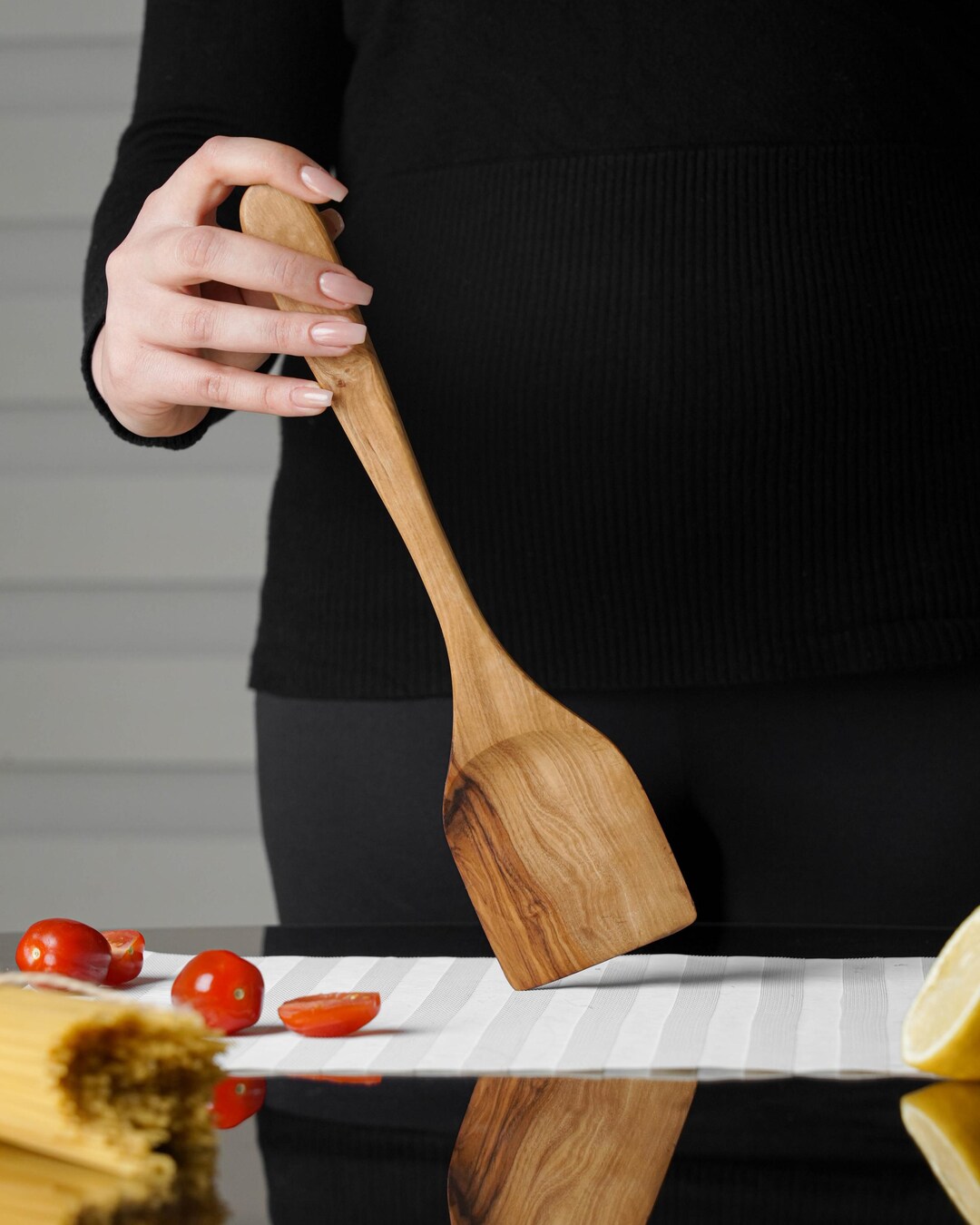 Personalized Olive Wood Spatula | Handmade Rustic Kitchen Utensil - Etsy