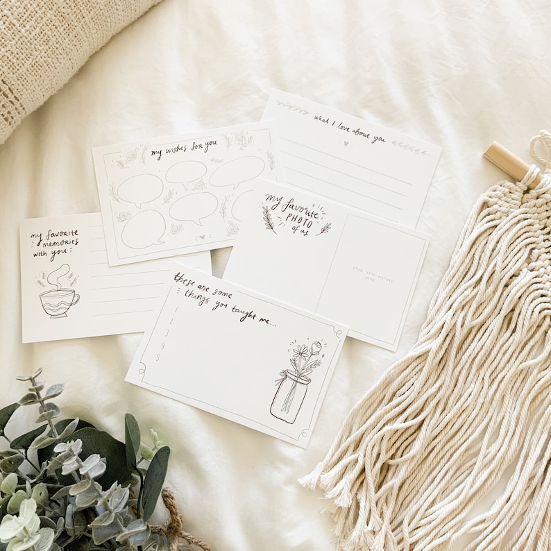 Custom 4x6 Gift Journal Card Set Custom Memo Cards Cards - Etsy