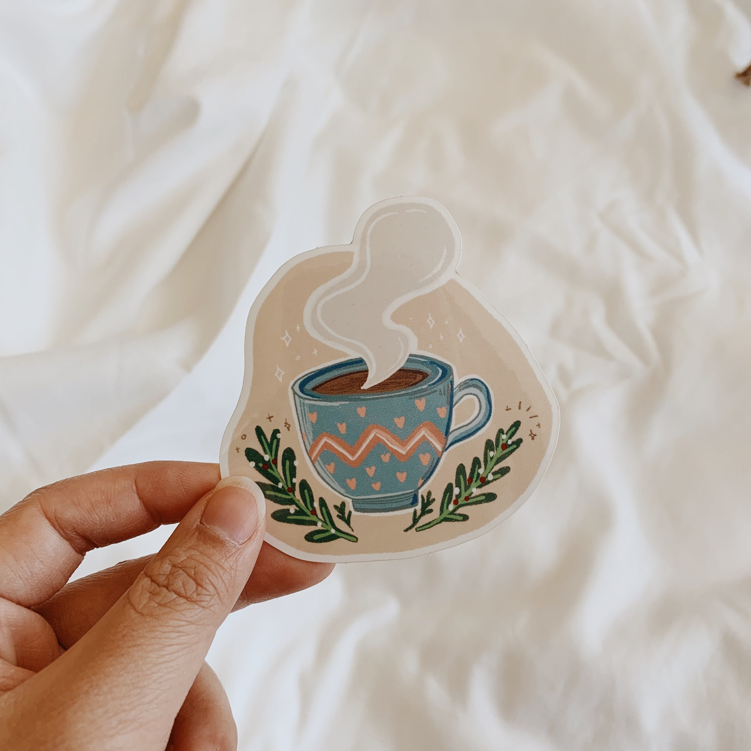 3x3 Cozy Cup of Tea Vinyl Sticker Coffee Mug Sticker Water - Etsy