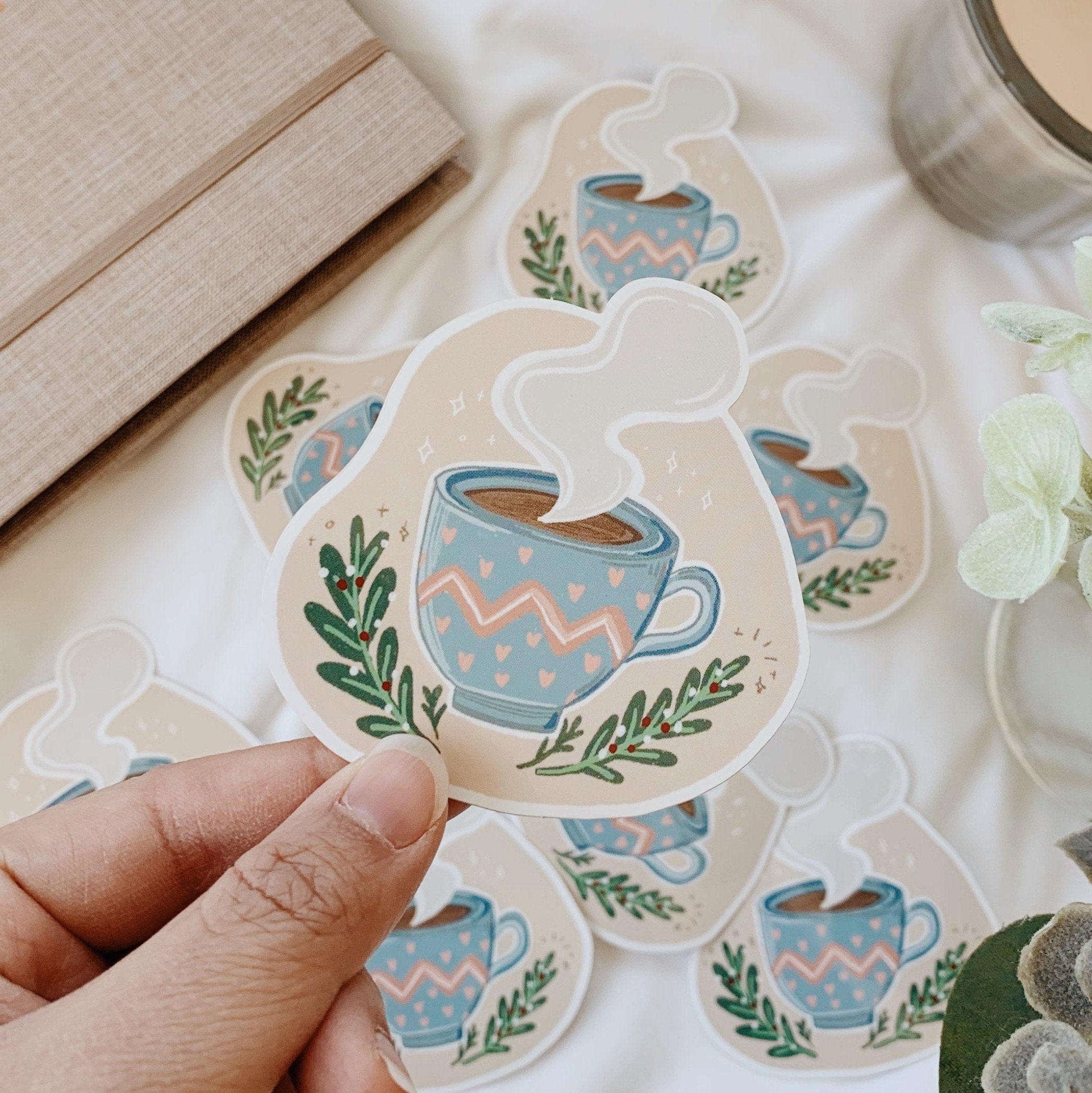 3x3 Cozy Cup of Tea Vinyl Sticker Coffee Mug Sticker Water - Etsy