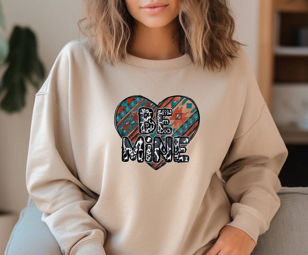 Valentine Be Mine Sweatshirt, Heart Sweatshirt, Retro Valentine Sweatshirt, Love Sweatshirt ...