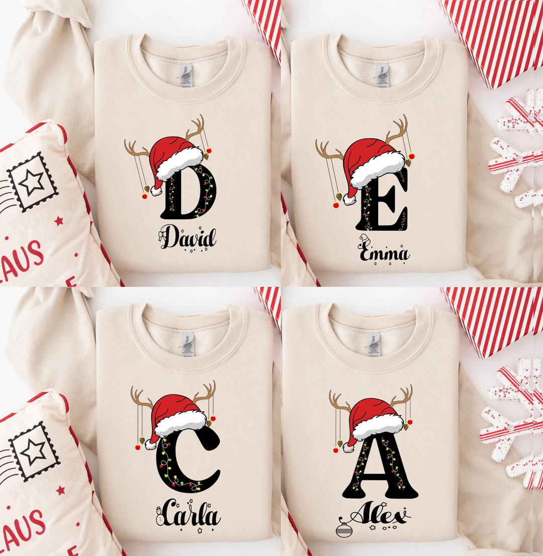 Family Christmas Name Sweatshirt, Custom Christmas Sweater With Name ...