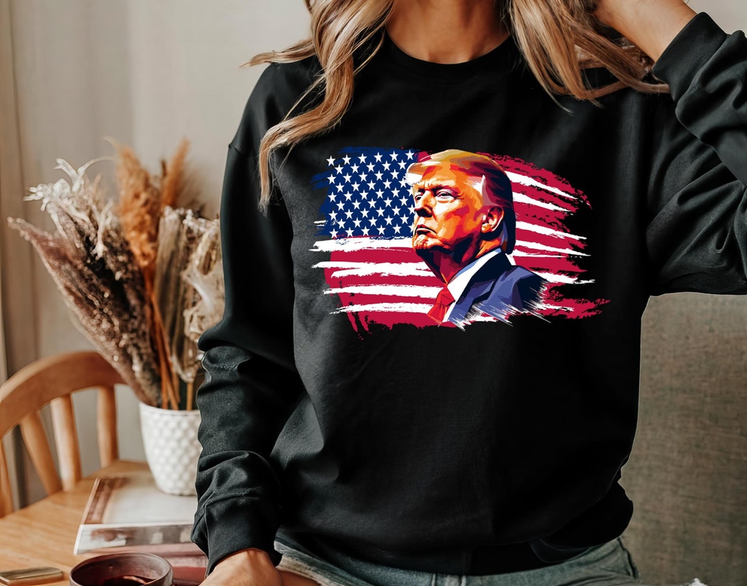 Trump Flag Sweatshirt, American Flag Sweater, Support Trump Sweater ...