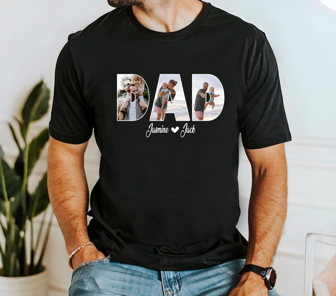 Custom Photo Dad Shirt, Fathers Day Gift Shirt, Custom Picture Gift for ...