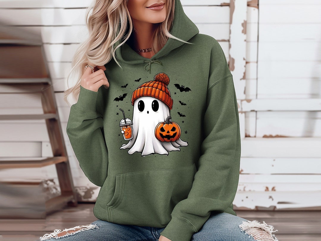 Halloween Ghost Hoodie, Cute Ghost Hoodie, Womens Halloween Hoodie ...