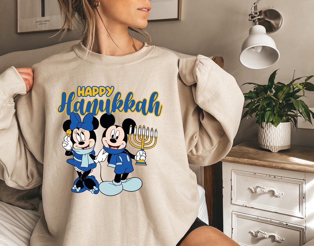 Disney Mickey and Minnie Mouse Happy Hanukkah Sweatshirt, Happy ...