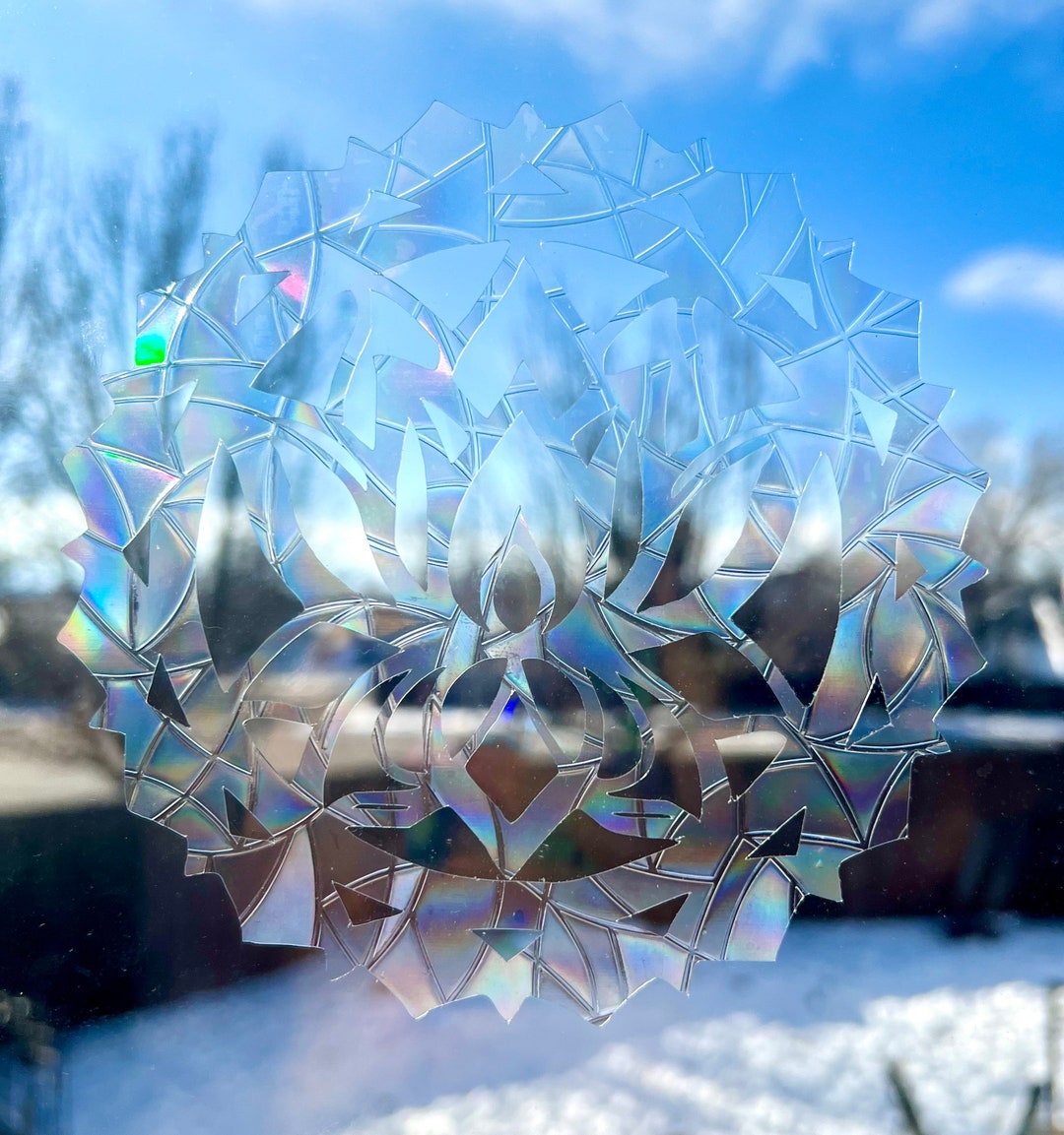 Lotus Mandala Window Cling Bling Holographic Rainbow Maker Sun Catcher ...