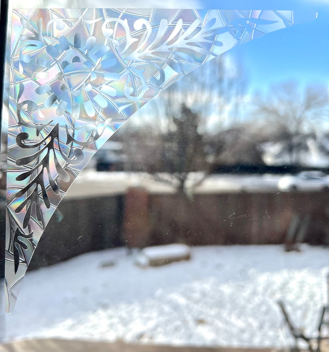 Flower Corner Detail Window Cling Bling Holographic Rainbow Maker Sun ...