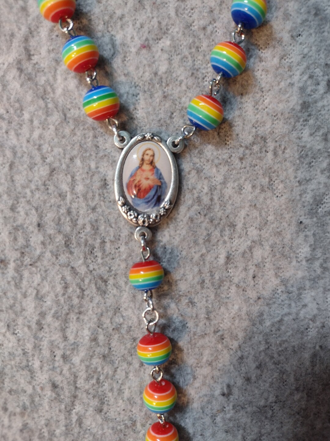 Rainbow Rosary With Italian Crucifix - Etsy