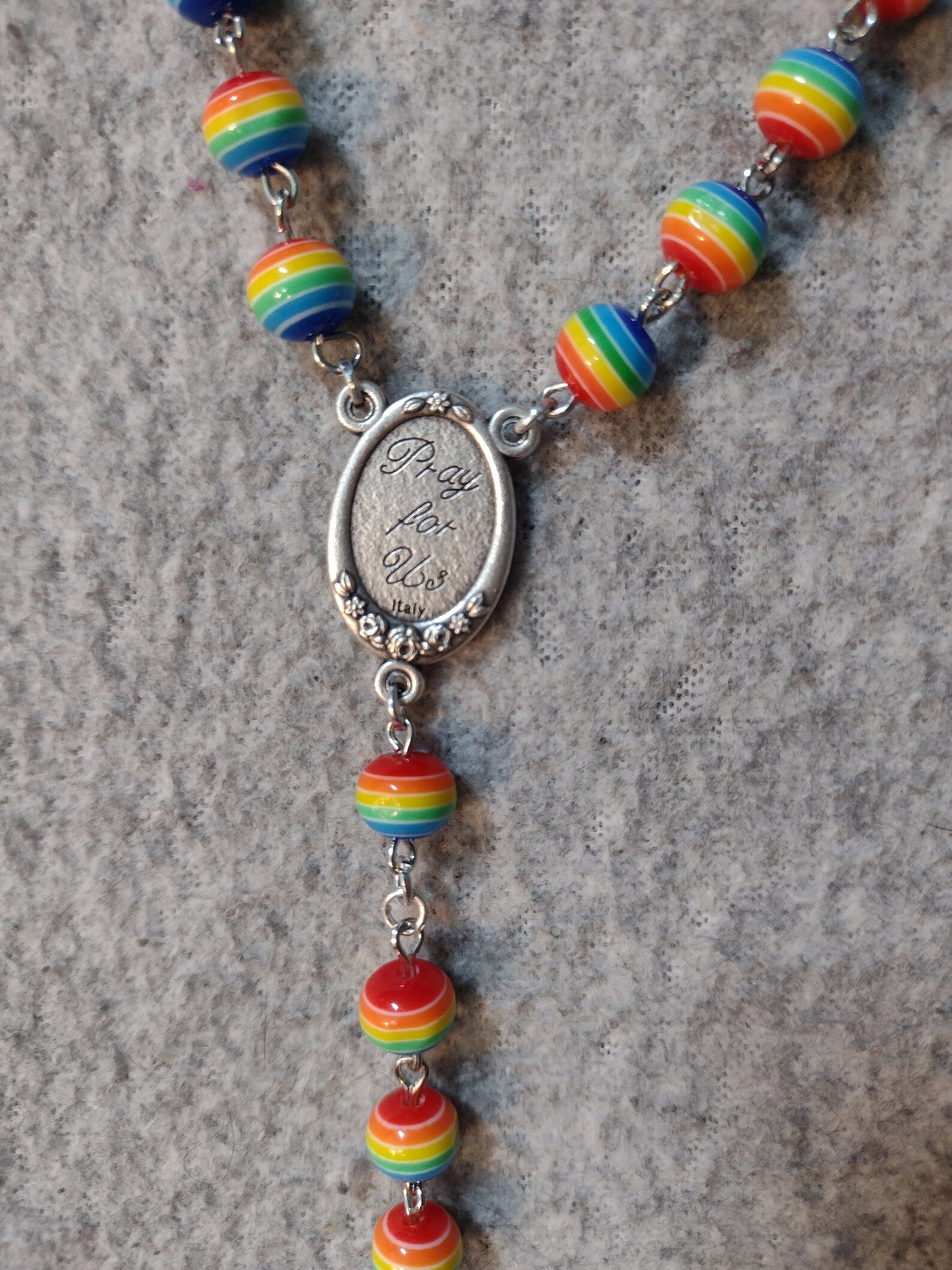 Rainbow Rosary With Italian Crucifix - Etsy