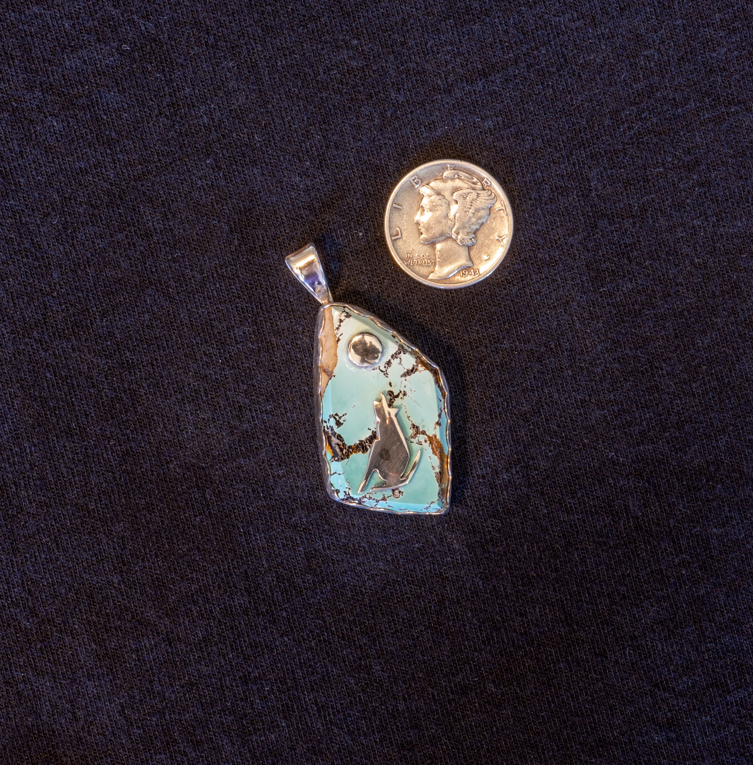 Silver Lobo Set in Turquoise . - Etsy