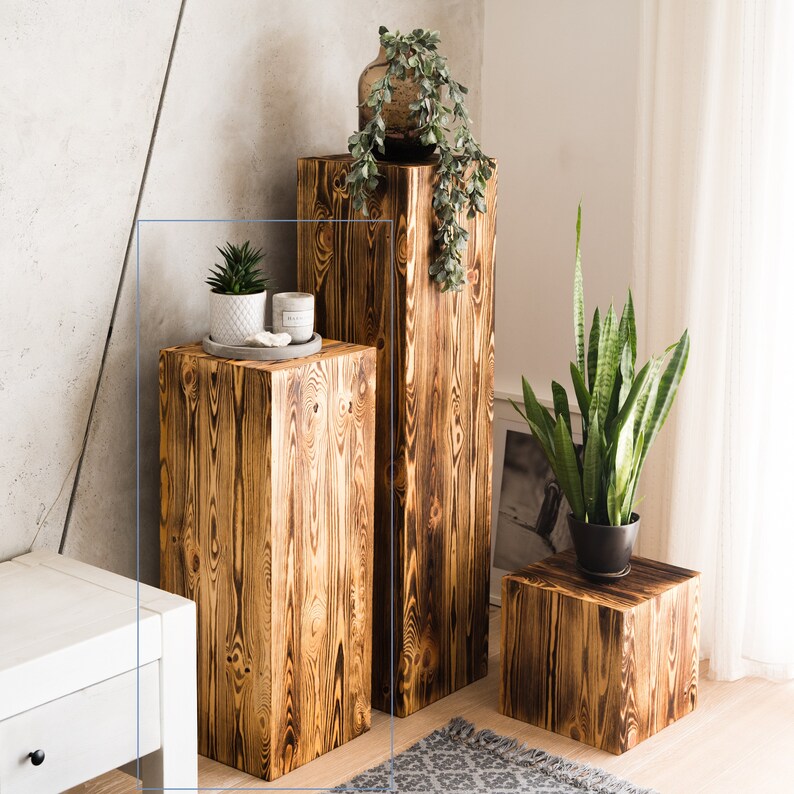 80x30x30 Cm Wooden Stand, Wooden Pedestal, Wooden Block, Wooden Column ...