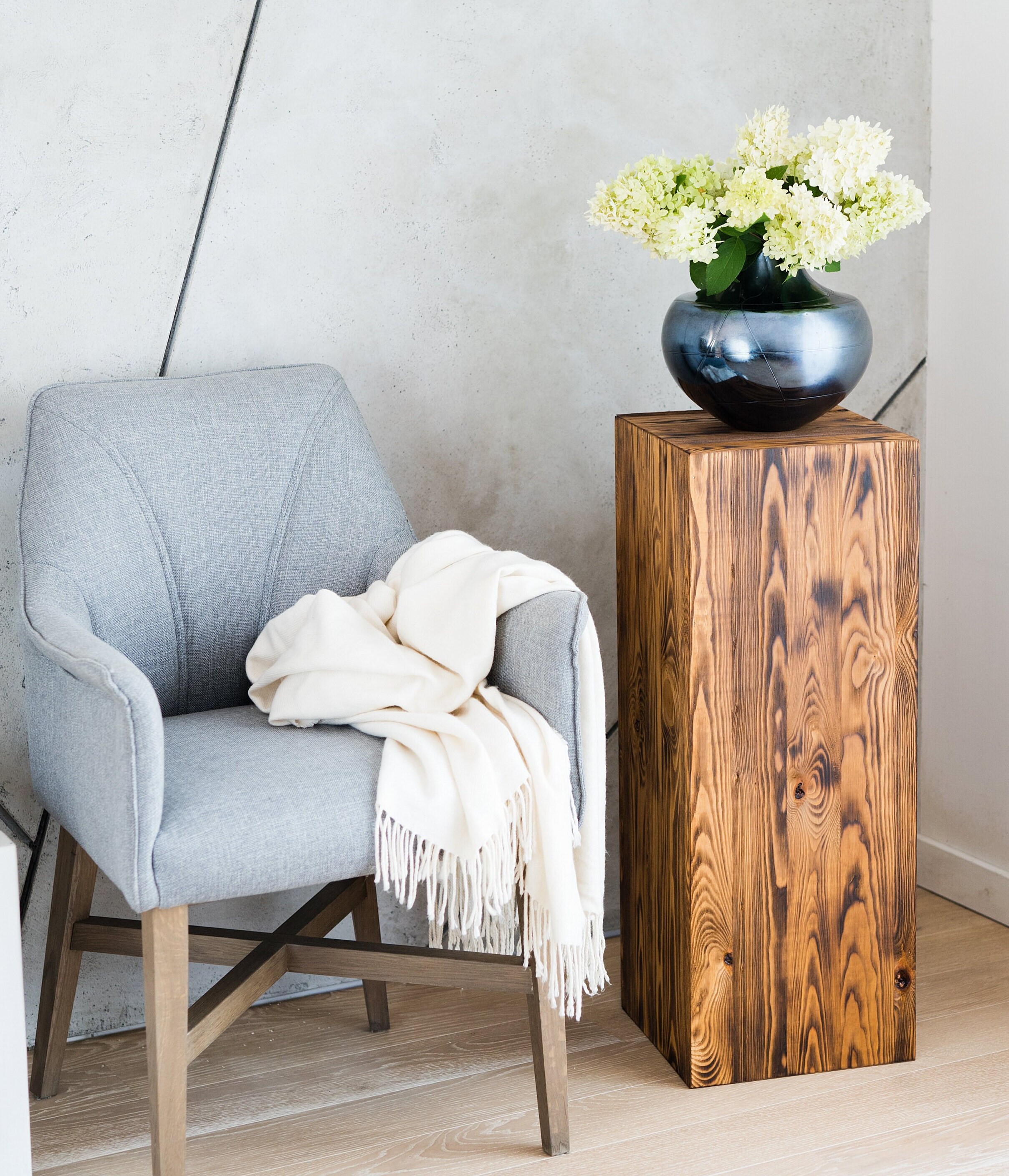 Wooden Display, Wooden Column, Wooden Stand Flower, Wooden Home Decor ...