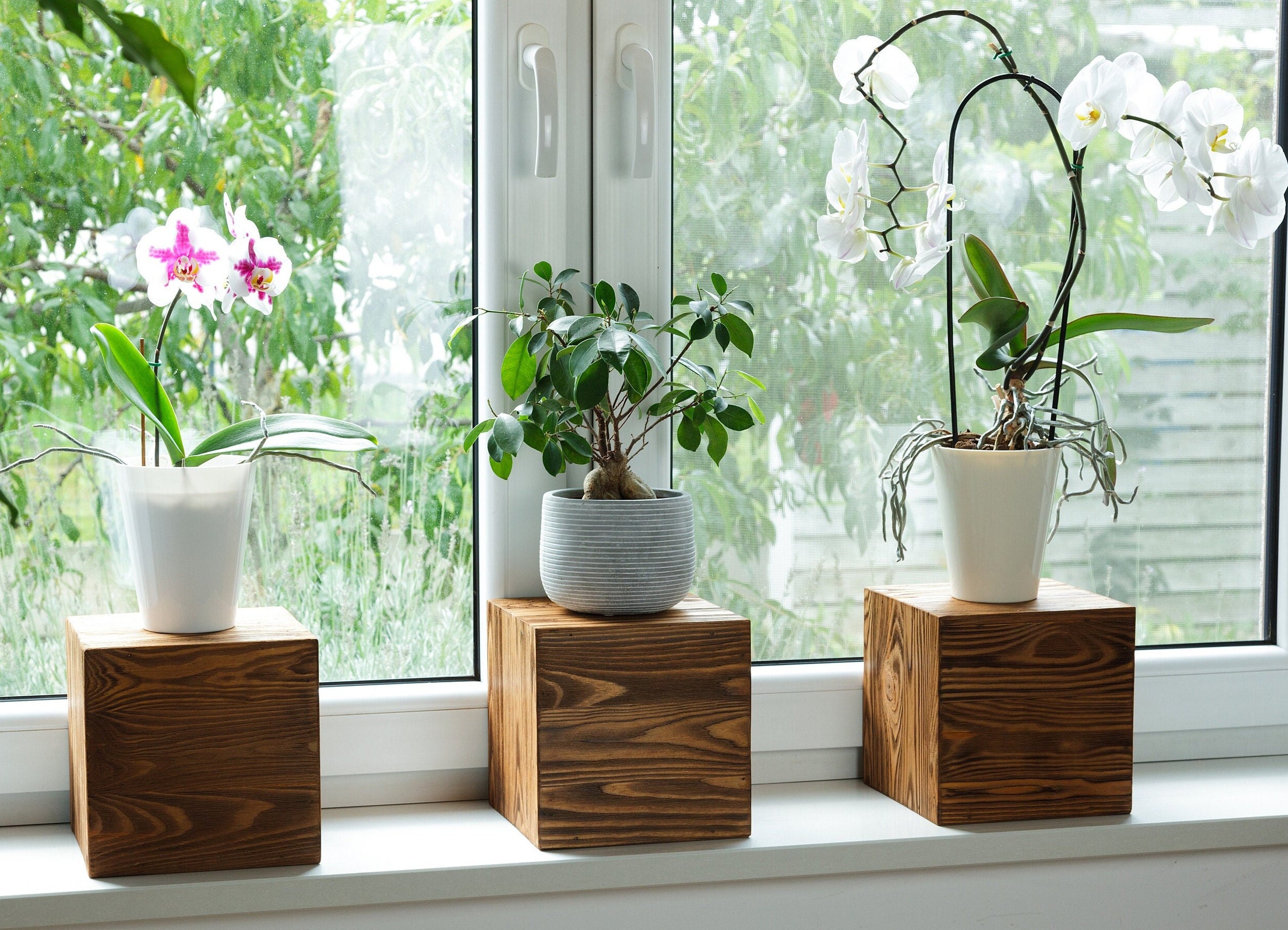 Wooden Display, Wooden Column, Wooden Stand Flower, Wooden Home Decor ...
