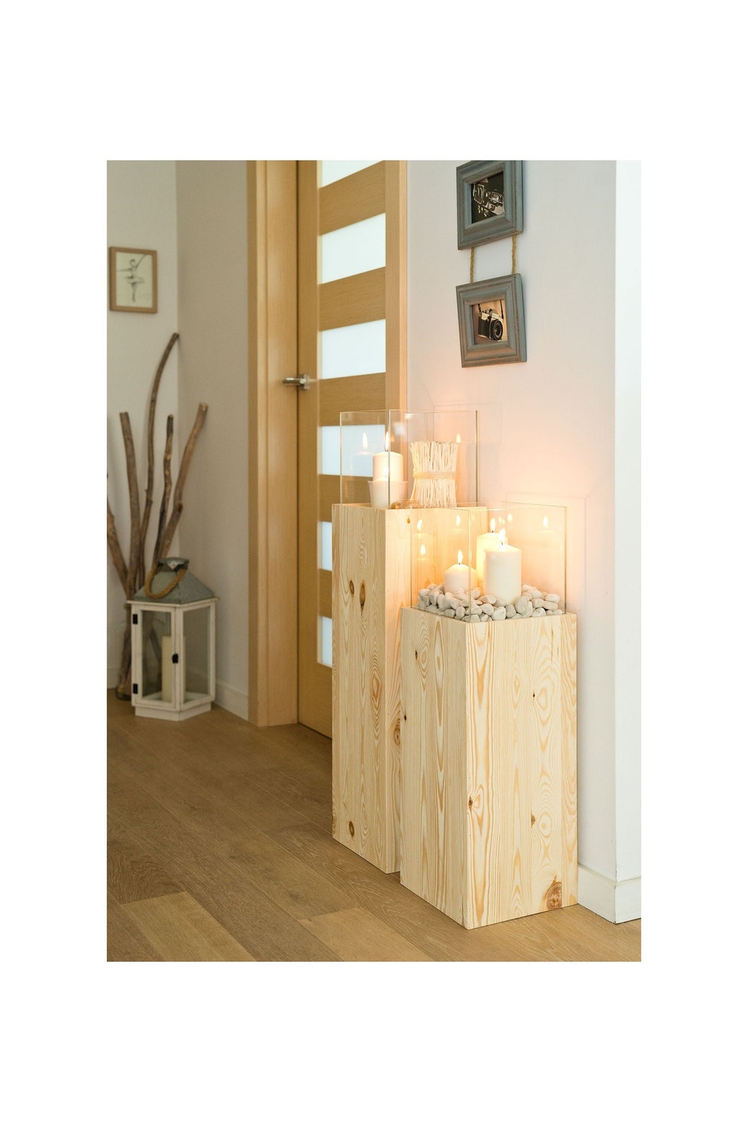 Schone Windlicht Saule Holz Ebenbild