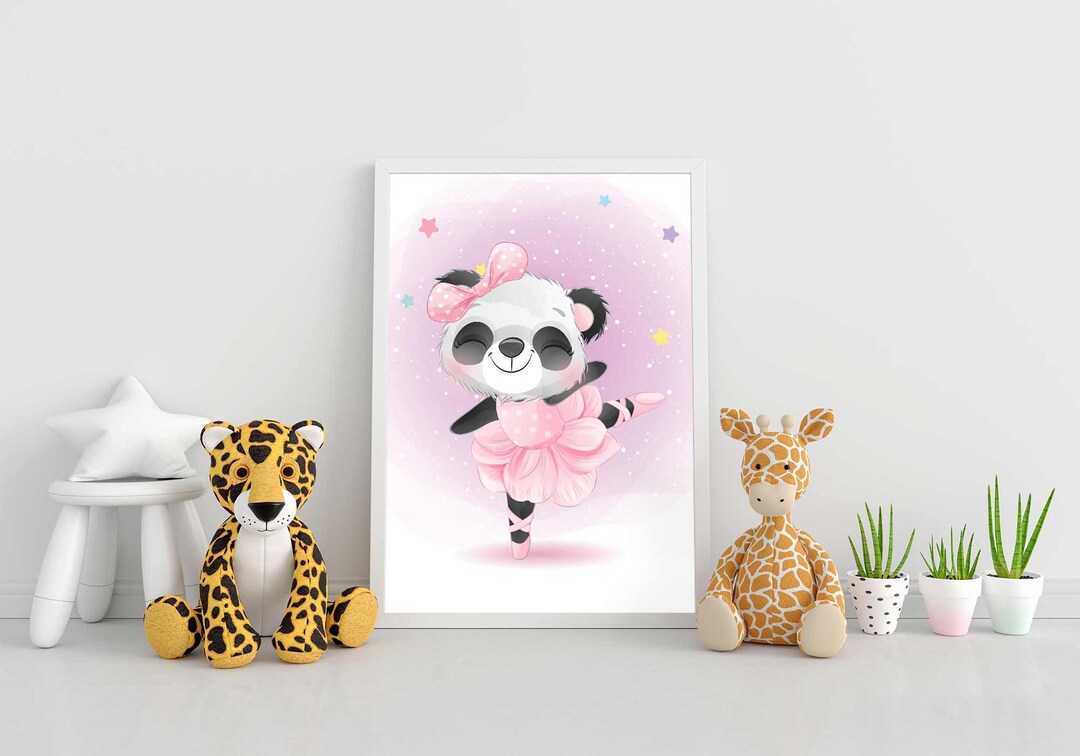 Panda-ballet Kids Room Art Animals Modern Nursery Prints Baby's Room ...