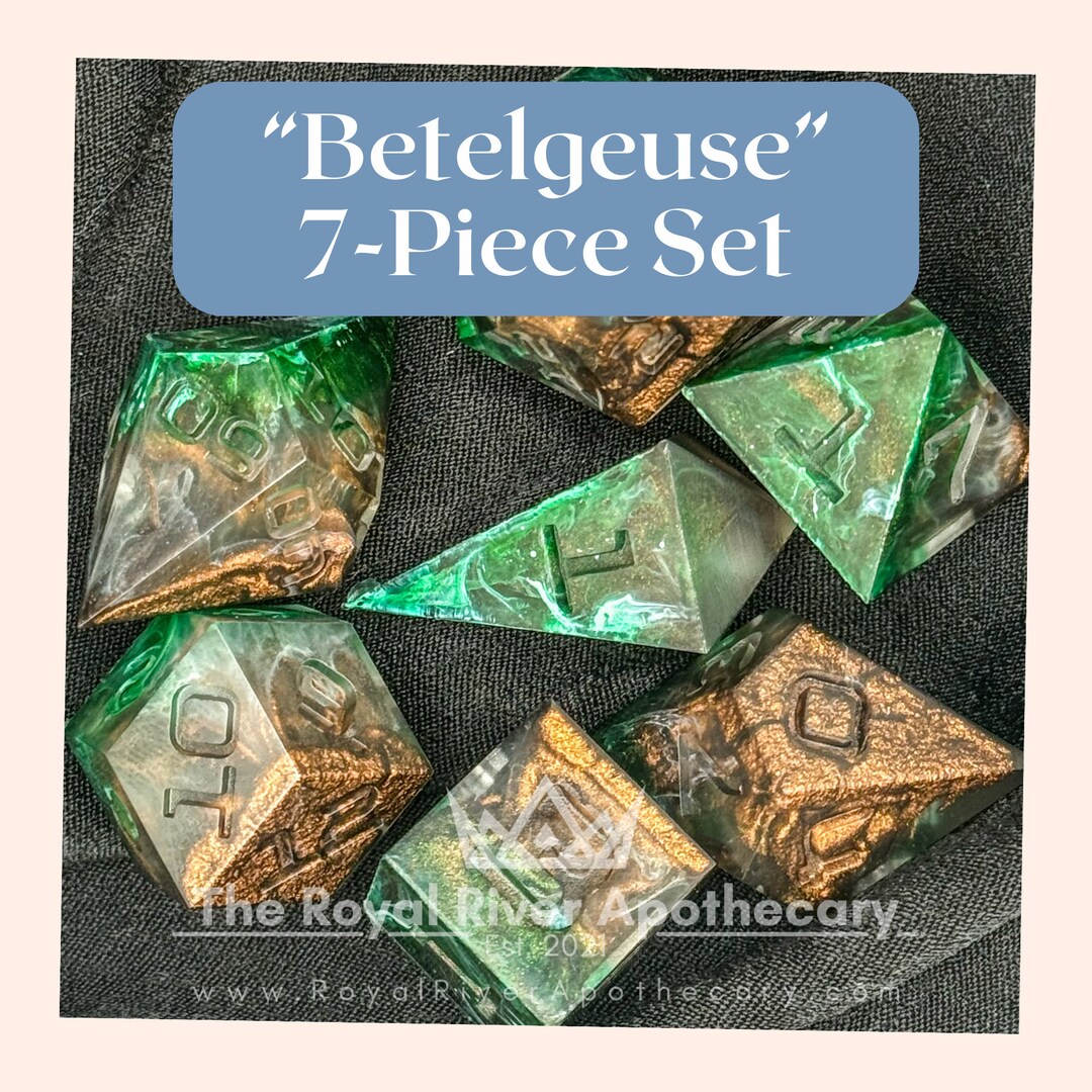 Betelgeuse 7-piece Dnd Dice Set Handmade Dnd Dice Set Dungeons and ...