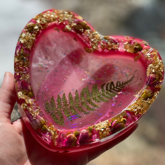 Rose Bud Resin Ash Tray Pink Resin Crystal Tray Crystal | Etsy