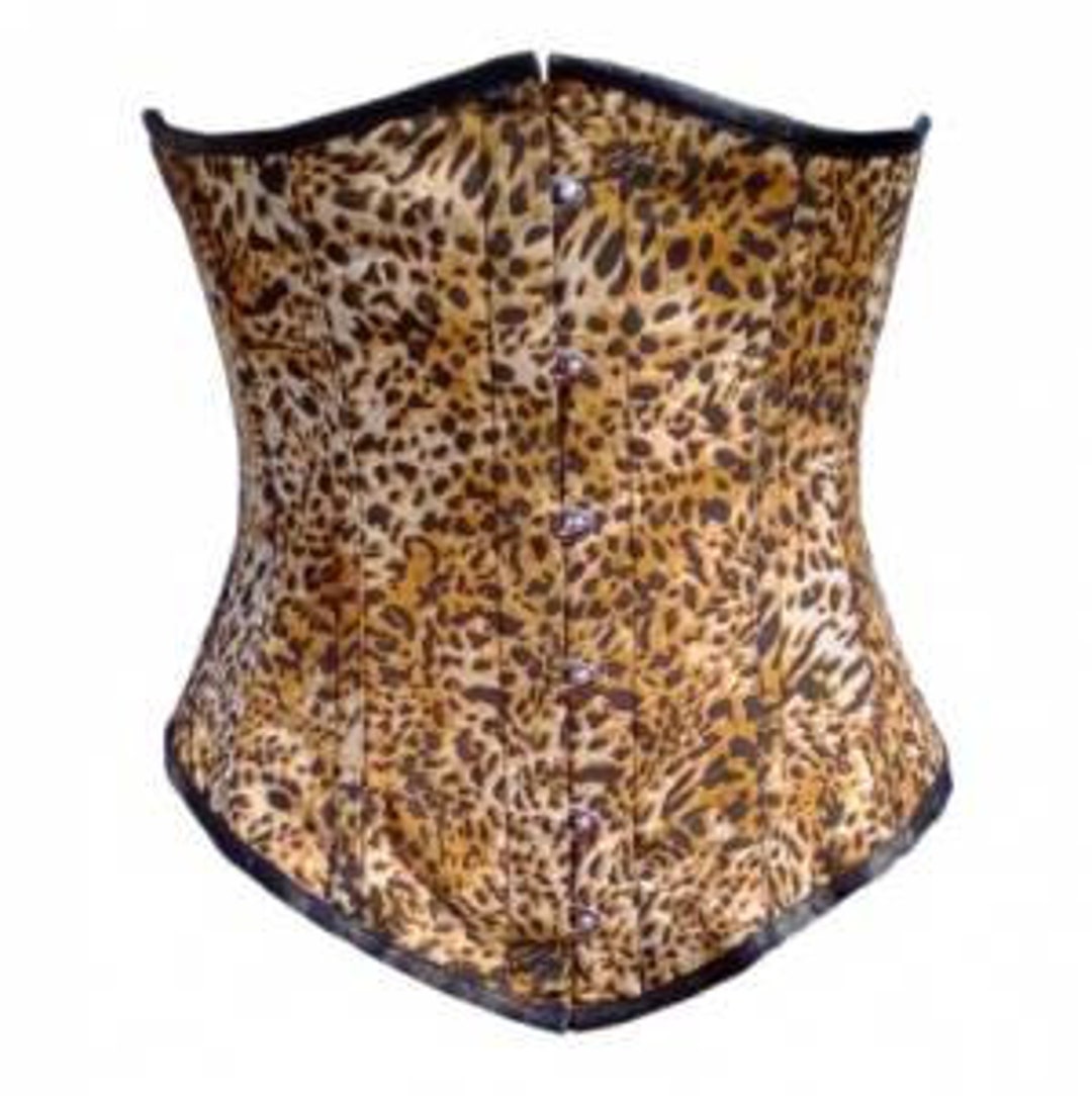 LONG Underbust Corset Leopard Print Polyester Waist Cincher Basque - Etsy