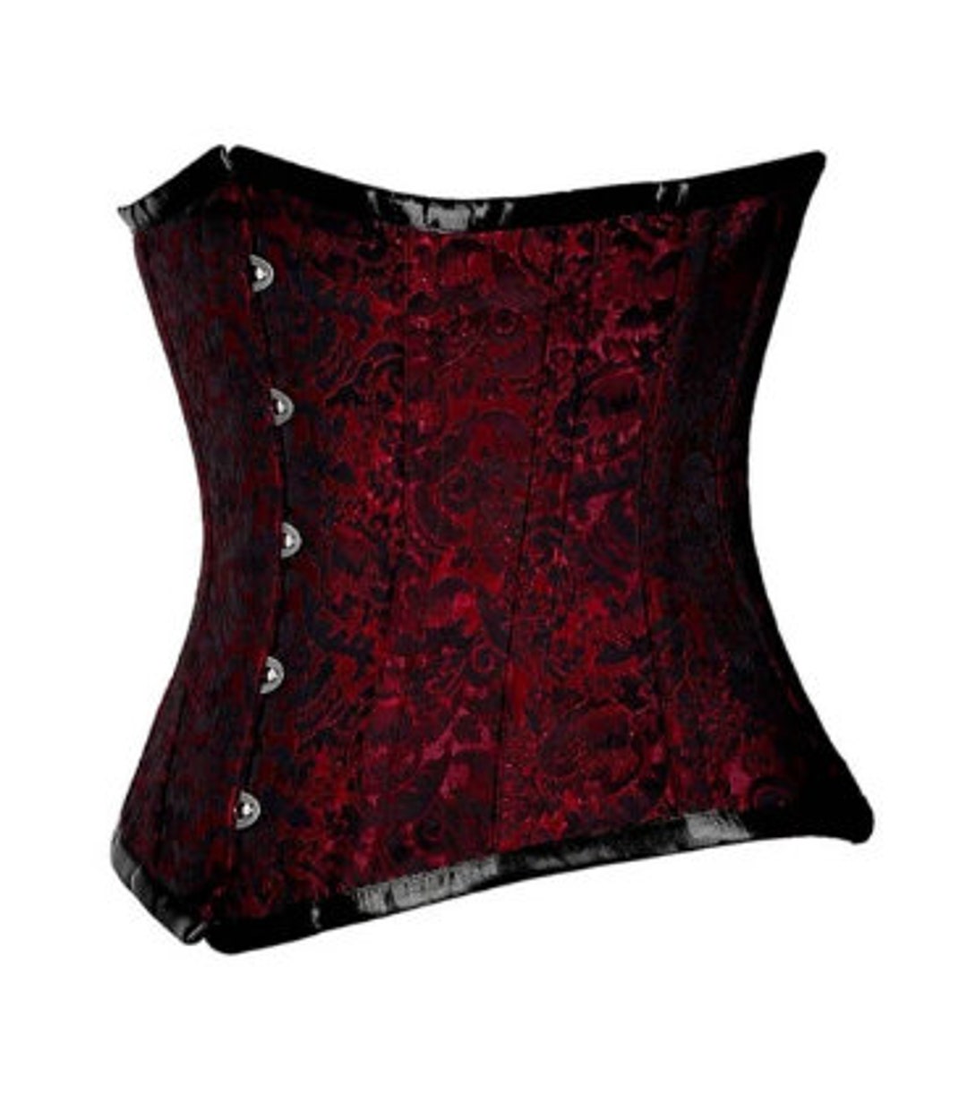 Underbust Corset Red Black Brocade Body Steel Boned Waist - Etsy