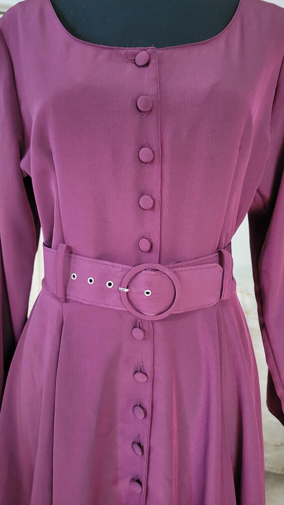 Retro 1980's button front dress with belt - Gem