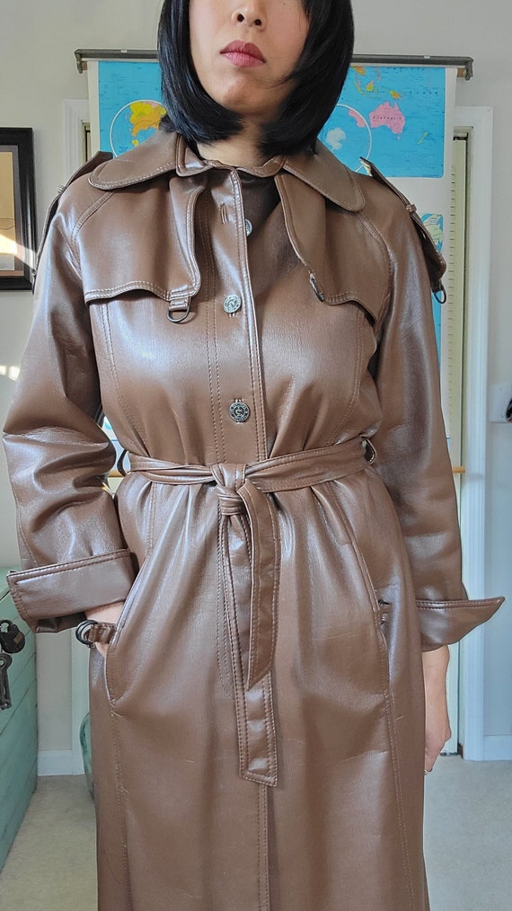 Vintage brown leather trench - Gem