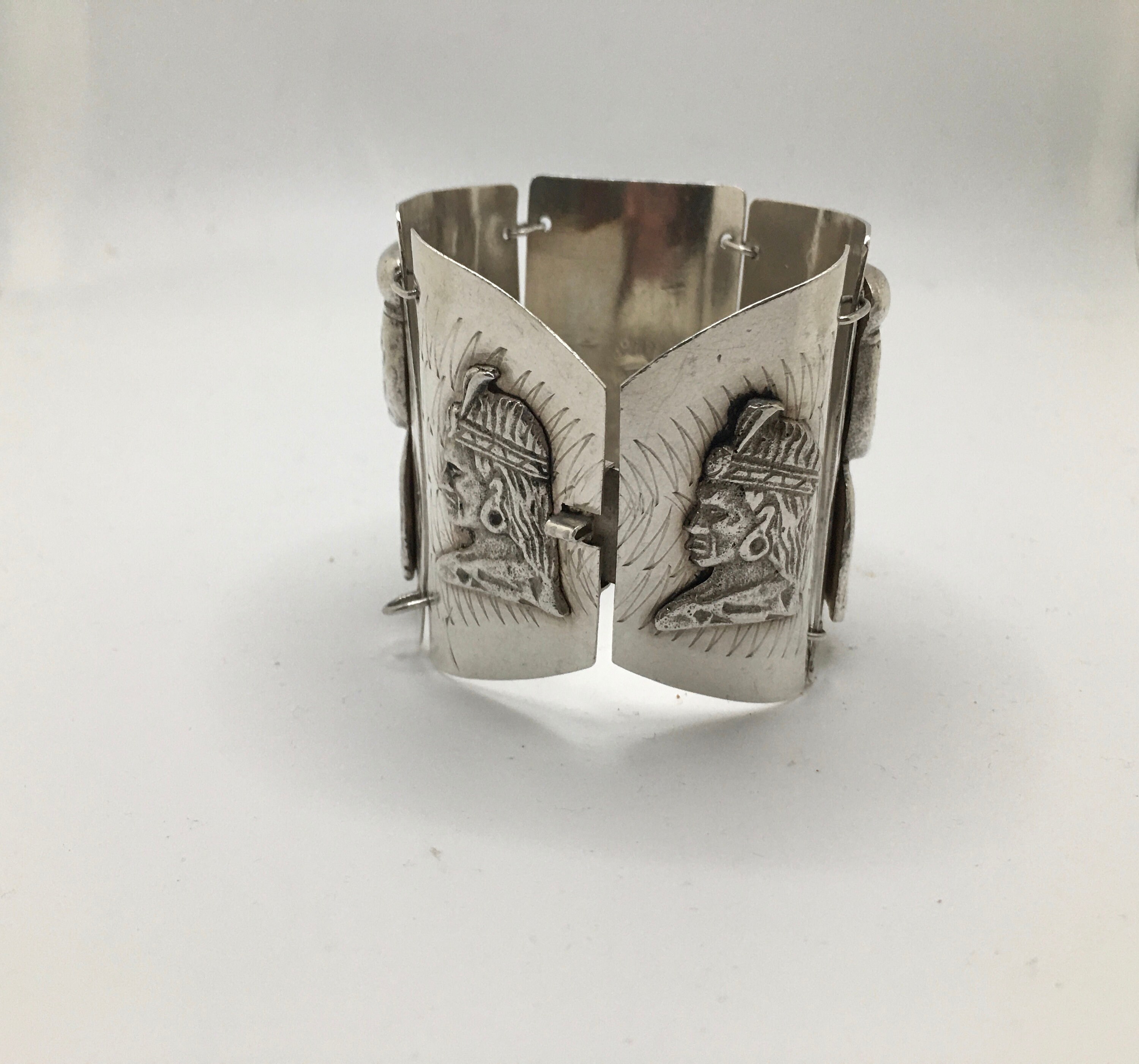 Vintage Artist Signed Peru 900 Sterling Silver Wide Link - Etsy