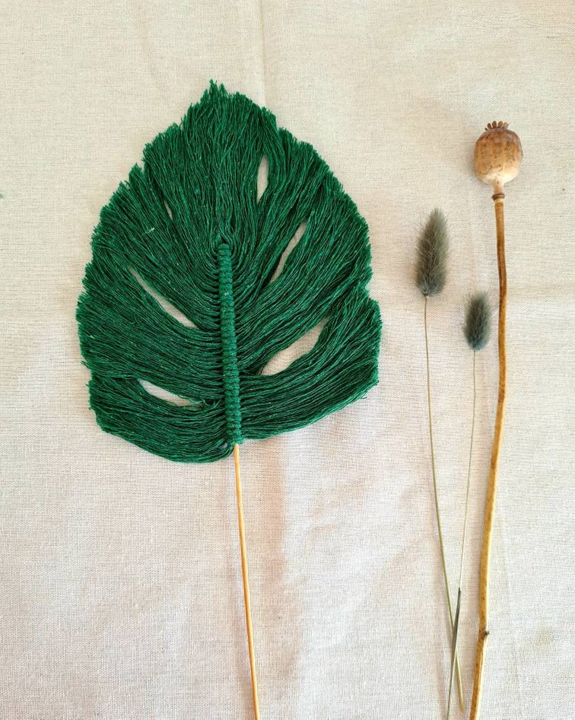 Bohemian decor leaf macrame handmade leaf | Etsy