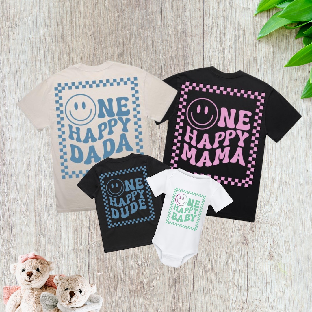 Custom 'one Happy Mama/dude/dada' Tee – Personalized Family Shirt ...