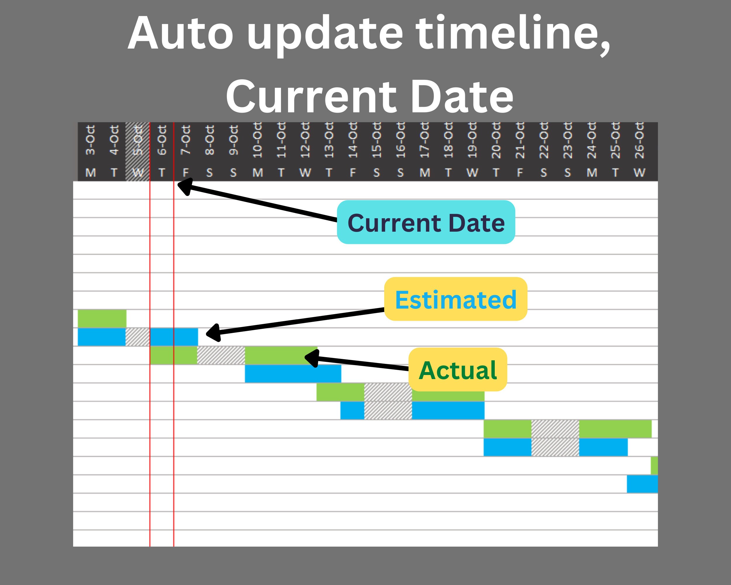 Gantt Chart Maker Excel Template With Task Tracking, Custom Holidays ...