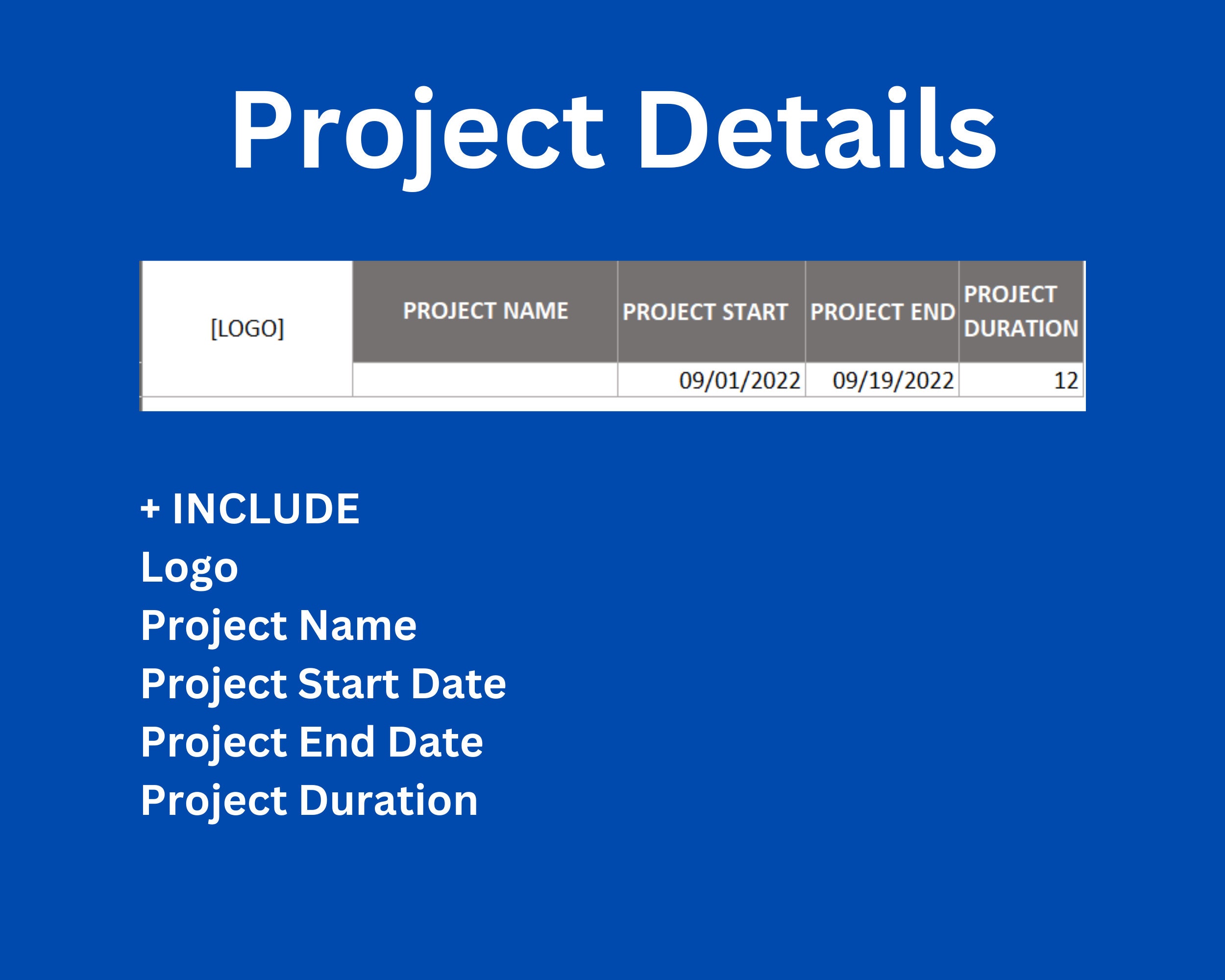 Gantt Chart Maker Excel Template With Custom Holidays & - Etsy