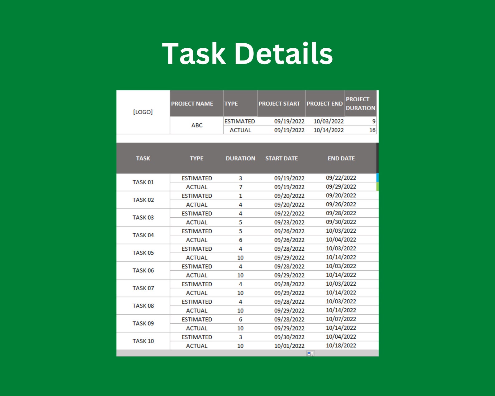 Gantt Chart Maker Excel Template With Task Tracking, Custom Holidays & Independents Unlimited ...