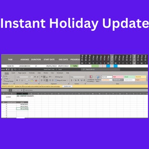 Gantt Chart Maker Excel Template With Task Progress, Custom Holidays & Dependent Tasks - Etsy