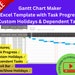 Gantt Chart Maker Excel Template With Task Progress, Custom Holidays & Dependent Tasks - Etsy