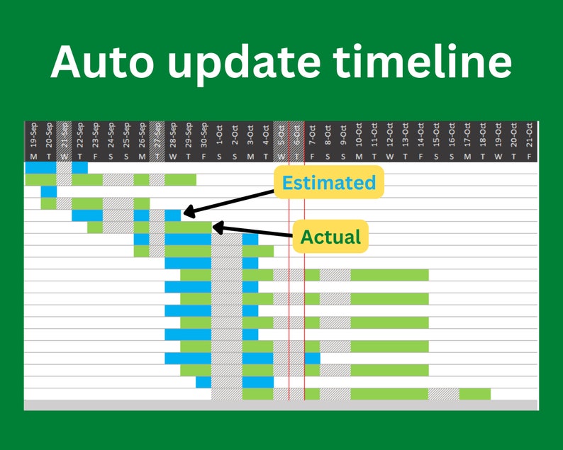 Gantt Chart Maker Excel Template With Task Tracking, Custom Holidays ...