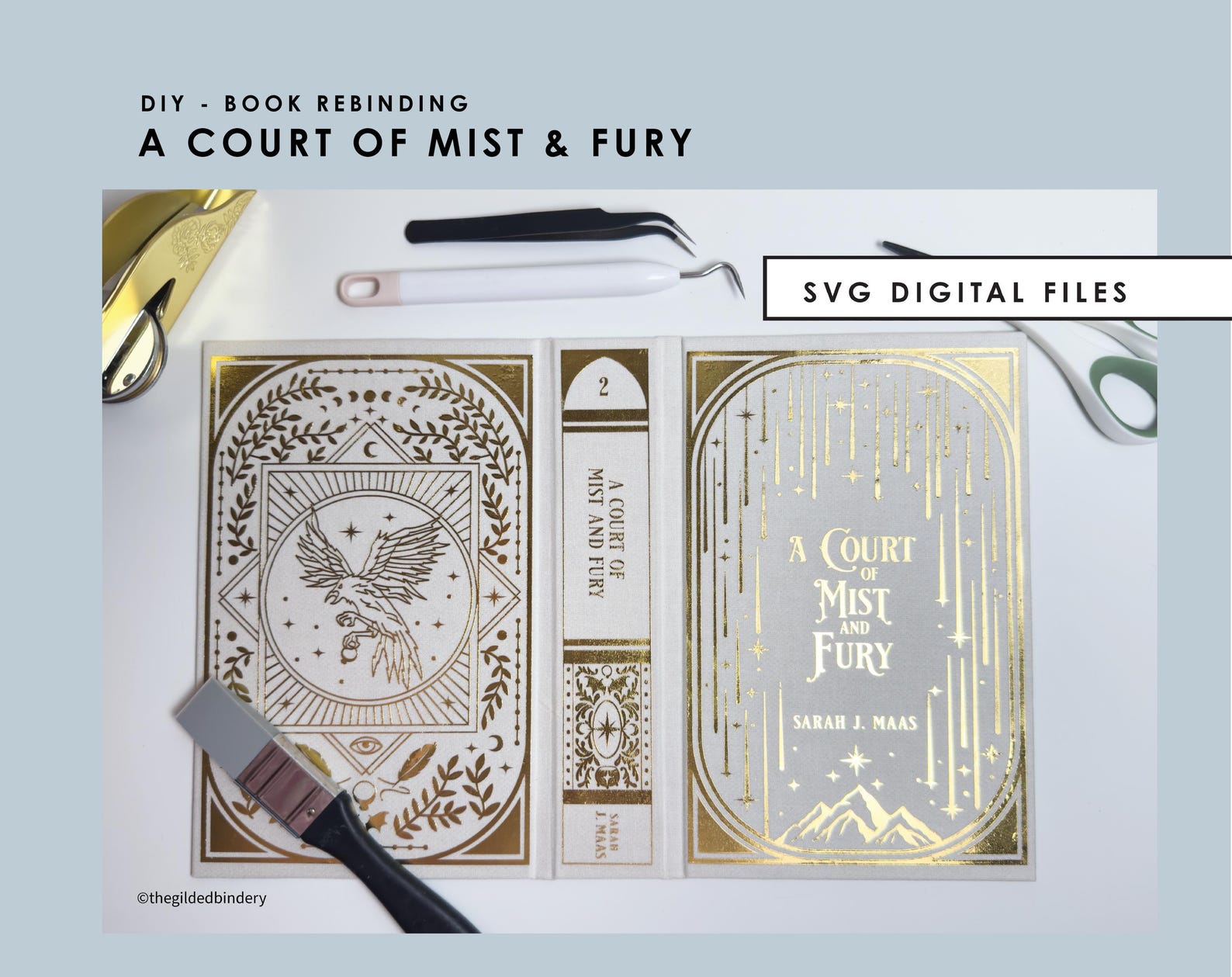 A Court of Mist and Fury Bookbinding Cover Design SVG – DIY Special ...
